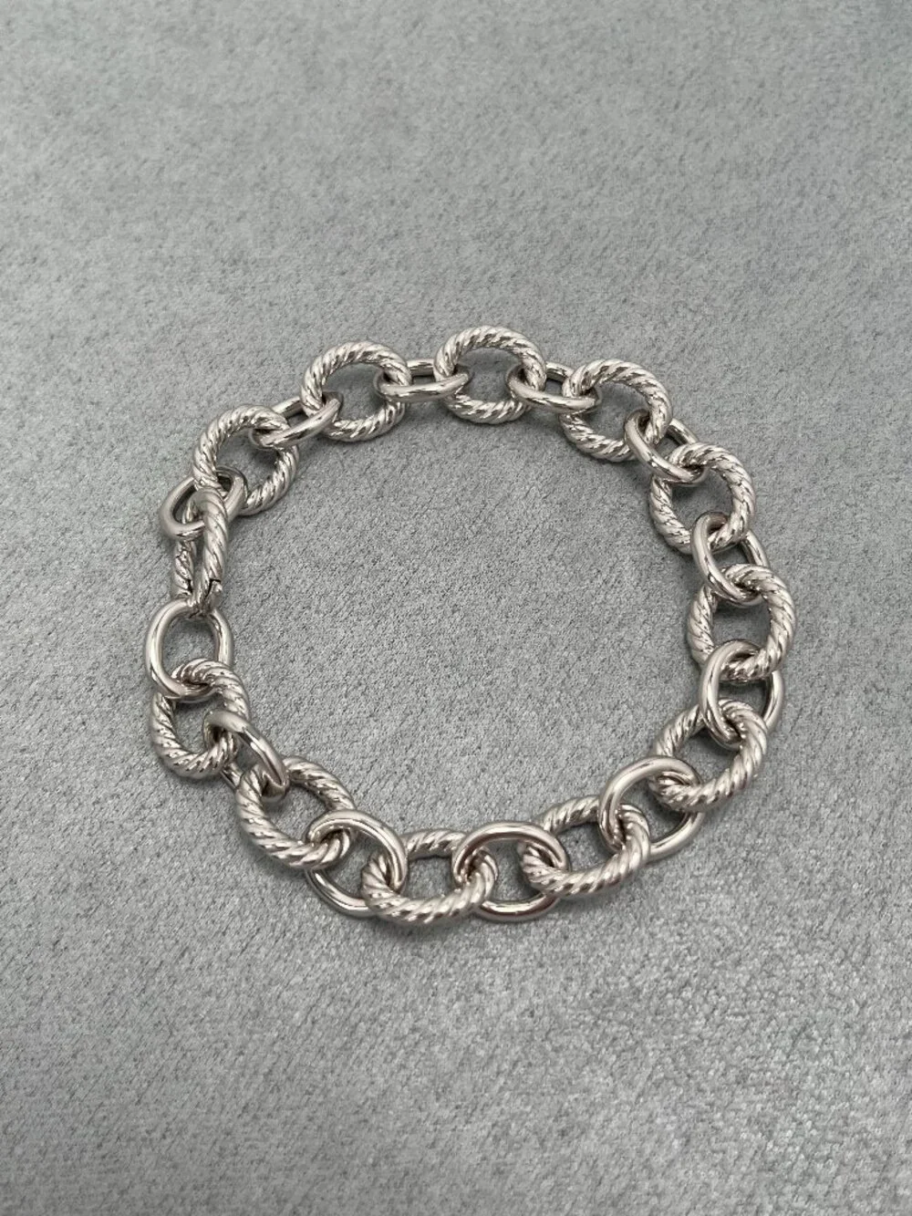 Jewelry | Sterling Silver Cable Designoval Large Link Chain8 Adjustable ...